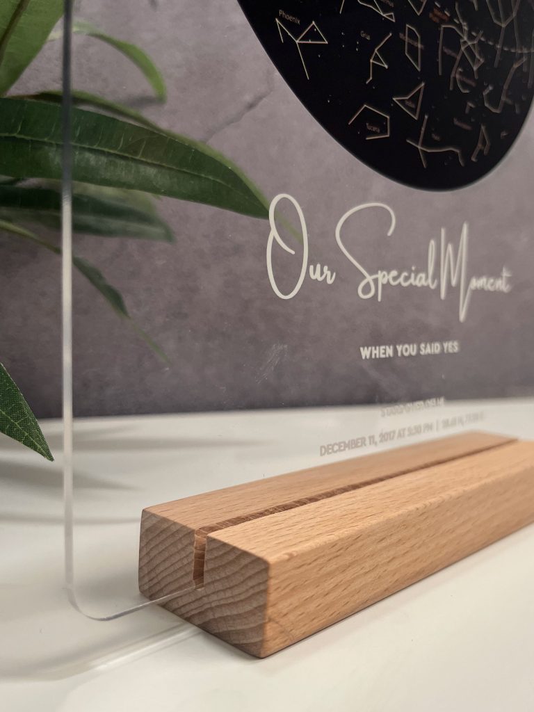 Pine Trees – Star Map Print on Acrylic Desk Frame - Sytara