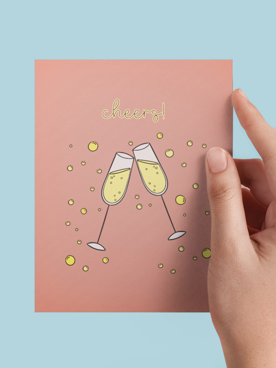 Champagne Cheers – Personalized Greeting Card - Sytara