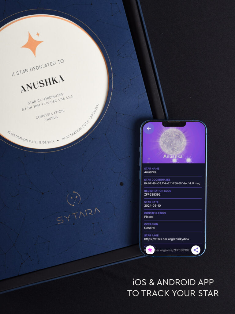 Name A Star: With Star Tracking App & Gift Kit - Sytara